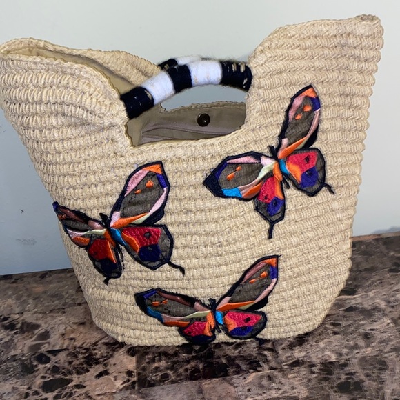 Bay Sky | Bags | Butterfly Straw Tote Bag | Poshmark
